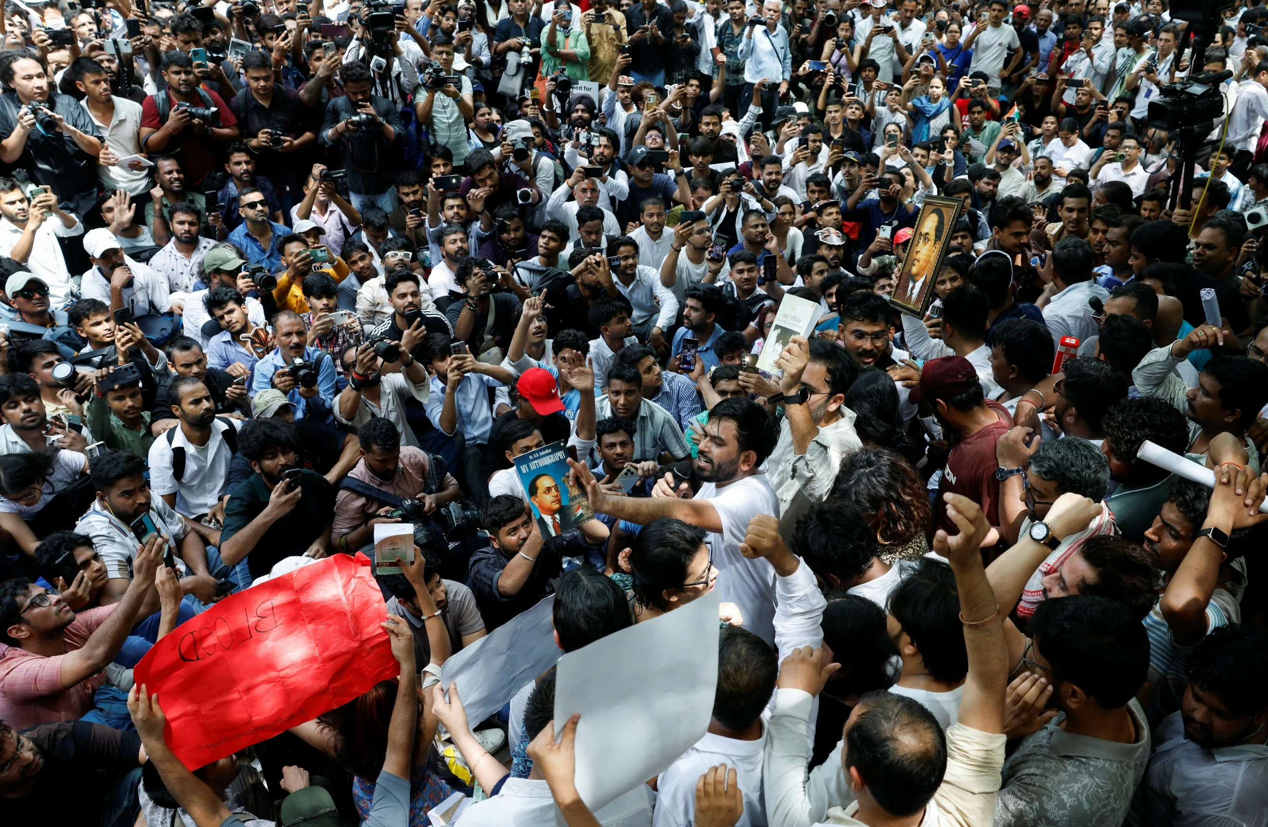 Hundreds join protest led by India's viral 'Cockroach Party'